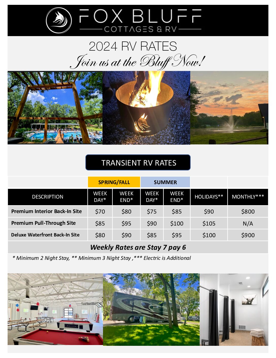 RV RATES - foxbluffresort.com